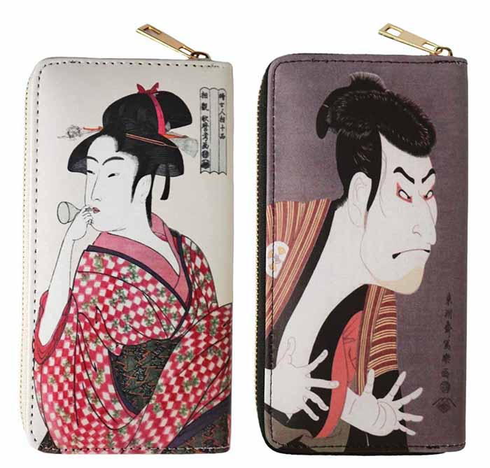 お金を出し入れしながら浮世絵を楽しんでください。 1，【ビードロを吹く娘】喜多川歌麿 人々の心をくすぐる浮世絵、歌麿の「ビードロを吹く娘」の財布です。 美人画に定評のある北川歌麿の婦女人相十品の傑作。 美人画に魅せられてお金も入ってきますよ...