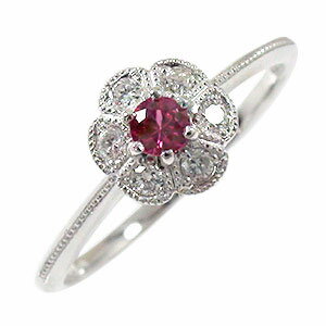 ラッピング対応　　※ケース＆ラッピング 無料サービス ダイヤモンド ルビー 花 リング 18金 指輪 フルーラ ピンキー 受注生産のため、当工房より商品を発送するまで土日祝日を除く、10日前後お時間をいただいております。※一部商品を除く 自...