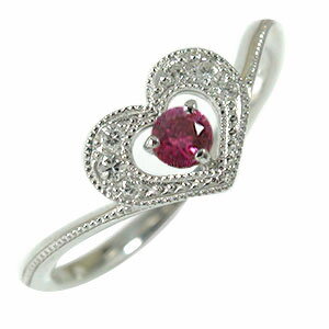 ラッピング対応　　※ケース＆ラッピング 無料サービス ダイヤモンド ルビー ハート リング 18金 指輪 ルメート ピンキー 受注生産のため、当工房より商品を発送するまで土日祝日を除く、10日前後お時間をいただいております。※一部商品を除く...