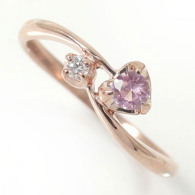 ラッピング対応　　※ケース＆ラッピング 無料サービス ピンクサファイアリング ハート k18ピンクゴールド 指輪 一粒 流れ星 アルマでは受注生産のため、当工房より商品を発送するまで土日祝日を除く、1週間前後お時間をいただいております。※一...