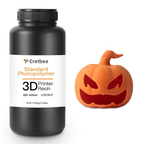 Cretbee 祝祭の色 光造形3Dプリンター用 UVレジン405nm 1000g 低収縮 高精度 標準フォトポリマー 光硬化可能樹脂 LCD/DLP/SLA 3Dプリンタ向け（パンプキン） 高速硬化3Dプリンター樹脂:Cretbee フォ...