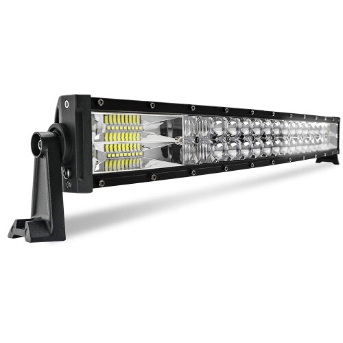 LED作業灯 12V/24V汎用 32インチ LEDライトバー車 240W 曲がった 35000LM IP68防水LEDワークライト 広角狭角発光 6500k LED投光器 角形 ATV/SUV/トラック用品 現場作業 汎用作業灯 車外灯 ...