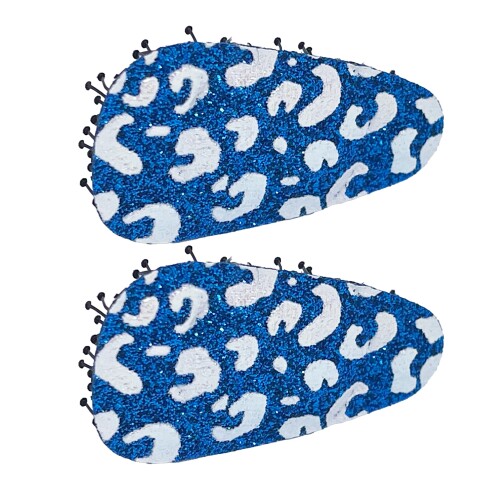 KAMIPITA （グリッター柄8カラー）クロス2P、ミニリボン2P、ミニティア2P、ミニオーバル2P 跡が残らない髪留め ヘアクリップ、ヘアピン、ヘアゴム、ワンポイント髪留め (2, ブルー, 3.8*2cm) クロス(745.8mm)、...