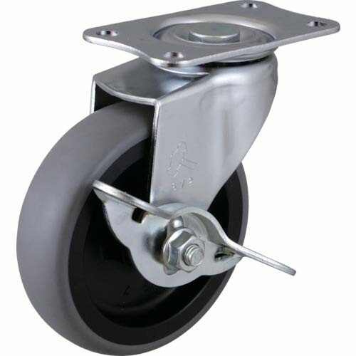 ハンマーキャスター(Hammer Caster) Eシリーズ 旋回式 エラストマー車輪 PPホイール 75mm ストッパー付 415E-L75 入数:1個 材質/仕上:金具:スチール、金具表面処理:クロムメッキ仕上げ、車輪:エラストマー 取...