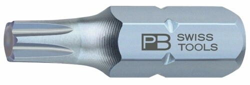 PB SWISS TOOLS C6-400-6 ヘクスローブビット(ショート) 刃先:T6 全長(mm):25 差込角:1/4inch(6.3mm)hex 差込角:1/4inch(6.3mm)hex 先端外形寸法(mm):2 ボール溝(mm...