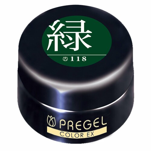プリジェル ジェルネイル カラーEX 緑118 商品サイズ (幅×奥行×高さ) :303030 内容量:3g プロが求める密着力を追求したカラーシリーズ。UV/LED両対応(LED30秒、CCFL60秒、UV1~2分) 商品コード39075...