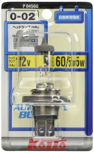 小糸製作所(KOITO) ノーマルハロゲン 12V 60/55W (1個入り) (品番) P0456U ライト バルブ 種別 : H4U定格 : 12V 60/55W口金 : P43t-38改ガラス球 : T16光色 : クリアー入数 : ...