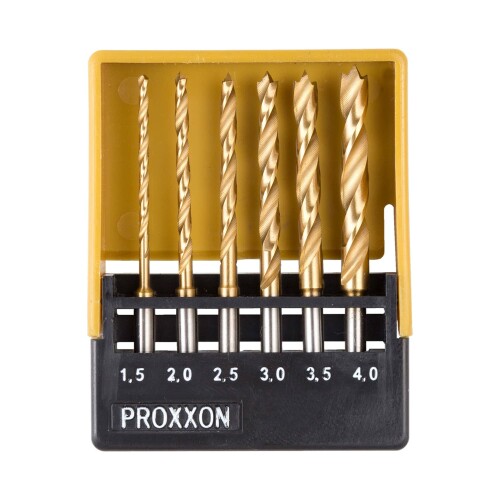 プロクソン(PROXXON) センター付ドリル6種セット No.26876 ホルダー付 1.5・2.0・2.5・3.0・3.5・4.0mm(ケース付) シャフト径:3.0mm 刃物径:1.5・2.0・2.5・3.0・3.5・4.0mm ハイ...