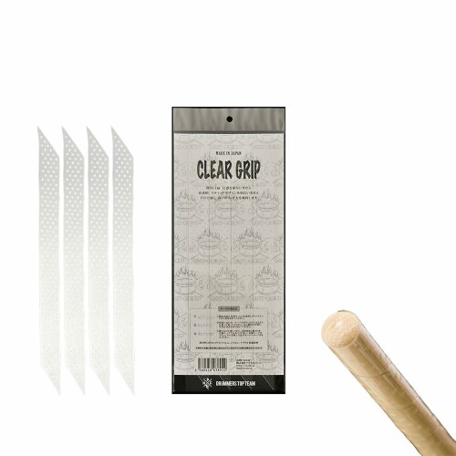 Drummers Top Team CLEAR GRIPドラムスティック 滑り止め グリップテープ 透明 厚さ0.1mm 2ペア4片入り 厚さ0.1mmで透明のドラムスティック用グリップテープ 空気穴付きでスティックに巻くのも簡単 医療用シ...