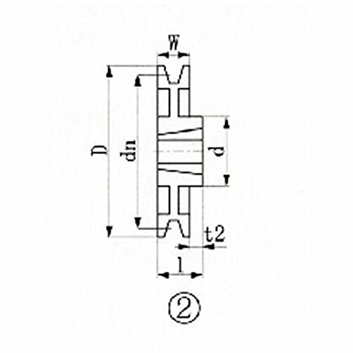 EVN ブッシングプーリー SPB 106mm 溝数2 SPB106-2 軸穴・キー溝加工などが不要となり、納期管理が容易となります。適用ブッシング 1610 ベルト伝導による変速に。 データム径(mm):106溝数:2図面番号:19適用ブ...