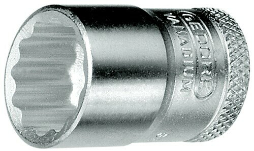 GEDORE 12角ソケット 11/32 差込角9.5mm 2101017 差込角(mm):9.5 全長(mm):28 対辺寸法(インチ):11/32 クロムバナジウム鋼 ローレット加工を施すことで、手から滑り落ちにくいです。 ユニットドラ...