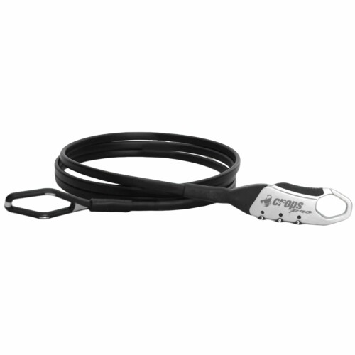 クロップス(crops) ダブルワイヤーロック Q10 ブラック | 3桁ダイヤル CP-SPD10-07 (チタニウムシルバー) ロック方式:3桁ダイヤル ケーブル:5mm ダブル × 1500mm ヘッドサイズ (W×D×H):121 ...