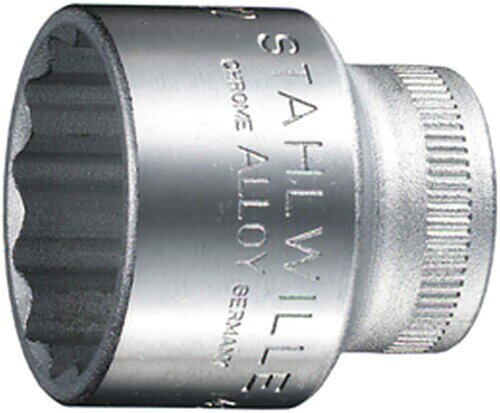 スタビレー ソケット 12角 45A-3/8 差込角:9.525×全長:27mm 1個 差込角(SQ;inch):3/8、サイズ(inch):3/8、全長(L;mm):27、ソケット部外径(d1;mm):13.7、差し込み部外径(d2;mm...