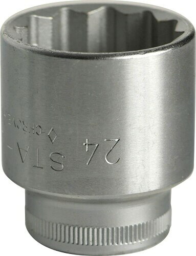 スタビレー ソケット 12角 45-24 差込角:9.525×全長:35mm 1個 差込角(SQ;inch):3/8、サイズ(mm):24、全長(L;mm):35、ソケット部外径(d1;mm):31.5、差し込み部外径(d2;mm):24 ...