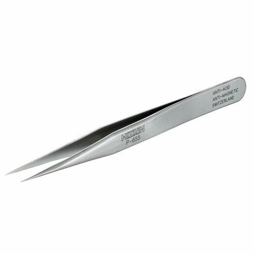ホーザン(HOZAN) ピンセット 精密型 完全非磁性 全長120mm 開き幅8mm 先端幅0.2mm 直型 P-655 ?【高精度・完全非磁性の精密ピンセット】P-655ピンセットは、先端の仕上げに徹底的にこだわった完全非磁性のハイスペッ...