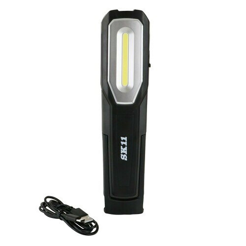 SK11(エスケー11) 充電式LEDスイベルライト ハンディタイプ 防塵防水(IP54) USB-タイプC充電 SLW-500DMS ブラック 全光束:100lm(トップライト)/500lm(メインライト)、調光時:20〜500lm(メイ...