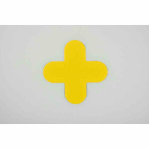 緑十字 路面表示ステッカー 十字型 黄 150×150mm 10枚組 PVC 403032 色:黄 取付仕様:ステッカー 縦(mm):150 横(mm):150 厚さ(mm):0.45 セット商品:10枚1組 基材:PVC 粘着剤:アクリル...
