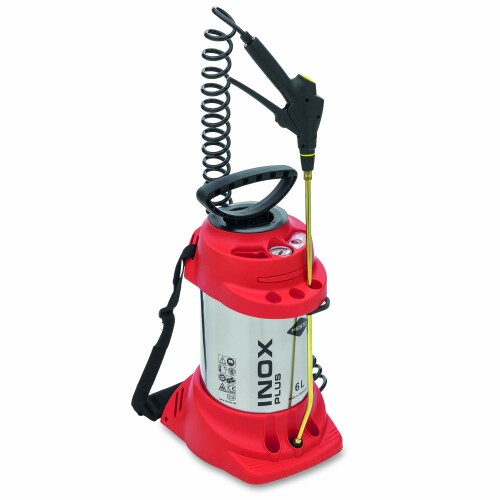 メスト(Mesto) 噴霧器 “INOX PLUS"(蓄圧式) 3595PQ ノズル:一頭口 容量(L):6 ノズル長(mm):1100 ホース長さ(m):2.5 幅(mm):255 奥行(mm):275 高さ(mm):500 ノズル:真鍮...