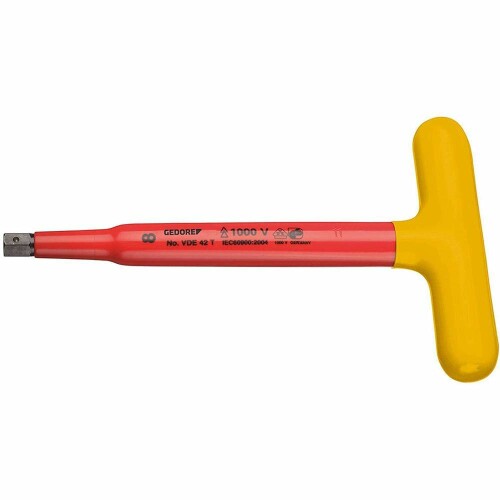 ゲドレー(Gedore) 絶縁T型六角棒レンチ 6mm 2661241 二面幅寸法(mm) : 6 ハンドル長(mm) : 105 全長(mm) : 160 仕様 : 1000V絶縁仕様 素材 : クロムバナジウム鋼 1000V絶縁仕様。 ...
