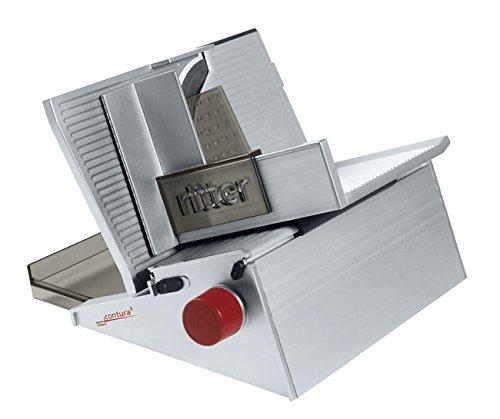 ritter (リッター)社 電動スライサー contura3サイズ:(約)幅30×奥行39×高さ24.5cm 刃直径:17cm本体重量:4.4kg本体:ABS樹脂、アルミニウム合金、刃:ステンレススチール電源:AC100V消費電力:60W...