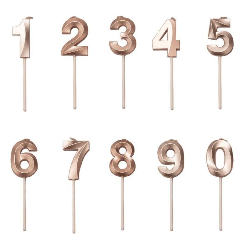 YIXINLYMY 誕生日 ろうそく お誕生日キャンドル おしゃれ 数字 10個入り バースデーキャンドル 3D 装飾 記念日をお祝いしましょう ケーキナンバーキャンドル ウェディングパーティー 卒業パー【高品質の素材】：これらのバースデー...