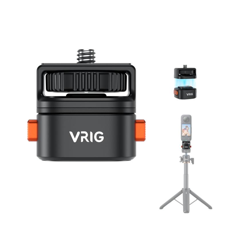 VRIG クイックリリースマウント Gopro用 アクセサリー gopro用 クイックリリース三脚マウント 簡単取付きカメラを 1 台しか持っていないが、さまざまなアクセサリを使用したいときに、三脚、自撮り棒、スーパークランプ、マジックアー...