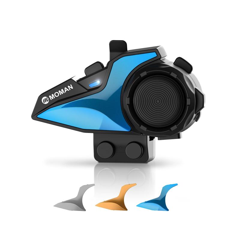 バイク用インカム, Moman(モーマン) バイク ヘイルセット ノイズ削除 双方向通信 音楽再生 IP65防水 音声アシスタント 日本語/英語ガイダンス音声 音楽共有 IP65防水 操作簡単 日本語取扱, バイ