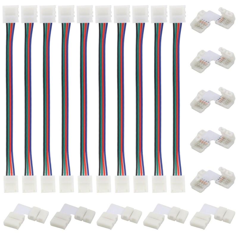 winova 4ピン LEDストリップコネクタキット LED コネクター led接続コネクター - ストリップ-ストリップジャンパーとL字型ギャップレスコネクタのセット[包装内容] 4ピン このキットには、ストリップ-ストリップジャンパーが...