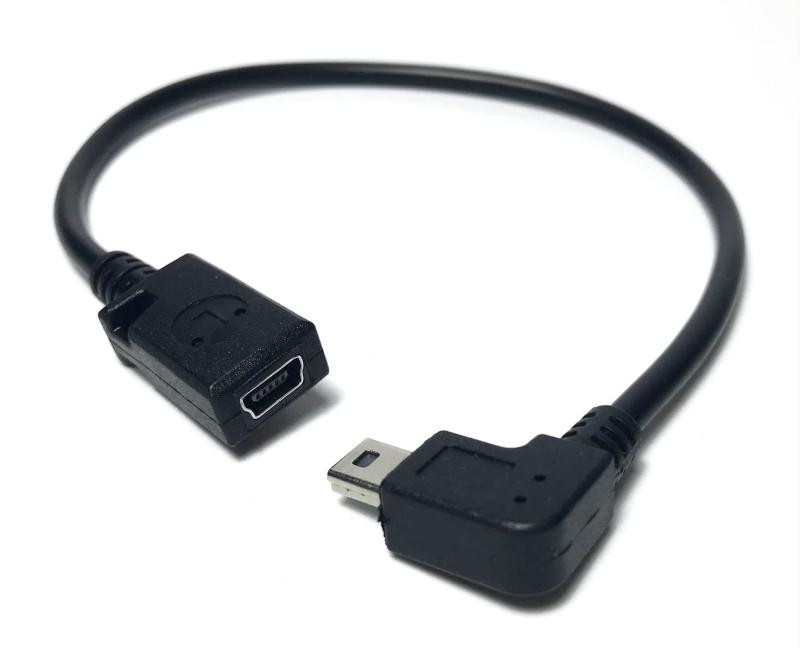 Access 25cm Mini USB 左L型 延長ケーブル USB2.0-Mini B to Mini B コード オスtoメス ミニBコネクタ オス－ミニBコネクタ メス データ転送&amp;充電対応 Mini09A(右L型)最大48...