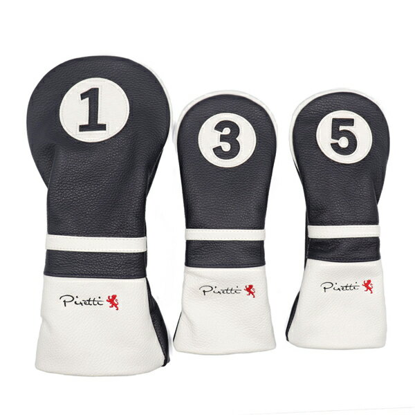 ピレッティレザーヘッドカバー イタリア製レザーを使用したウッド用ヘッドカバー3点セットです。 ドライバー、3番ウッド、5番ウッドで展開。 ・日本正規品 ・ドライバー用、3番フェアウェイウッド用、5番フェアウェイウッド用 ・イタリアンレザー（...