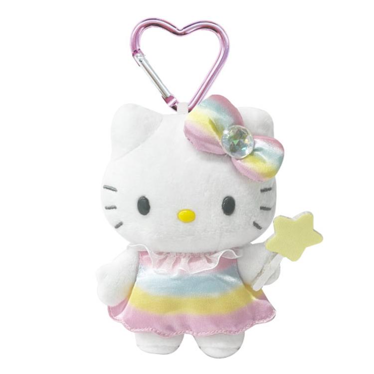 商品仕様【サイズ】 本体：約H120×W85×D65mm（金具含まず） パッケージ：約H130×W95×D67mm 【素材】ポリエステル、PP、ABS、金属 【特長】 ・ハートのカラビナつき！ ・パールやキラキラジュエル付き！ ・フェアリー...