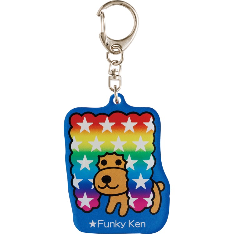 商品仕様アフロと似た形のものに寄っていっては、いろいろなものに変身しちゃう「アフロ犬」。 常にゴキゲンです。 【サイズ】マスコット：約61×46mm 【素材】アクリル樹脂 【仕様】キーホルダーパーツ付 【生産国】日本 【特長】存在感のあるキ...