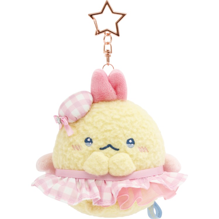 商品仕様えびてんのしっぽは、えびふらいのしっぽと、あじふらいのしっぽをさそって「しっぽず」を結成♪ たべものアイドルになるために合宿をはじめる『夢みるしっぽず』シリーズです☆ 少し大きめのぶらさげぬいぐるみです。 【サイズ】約80×75×6...