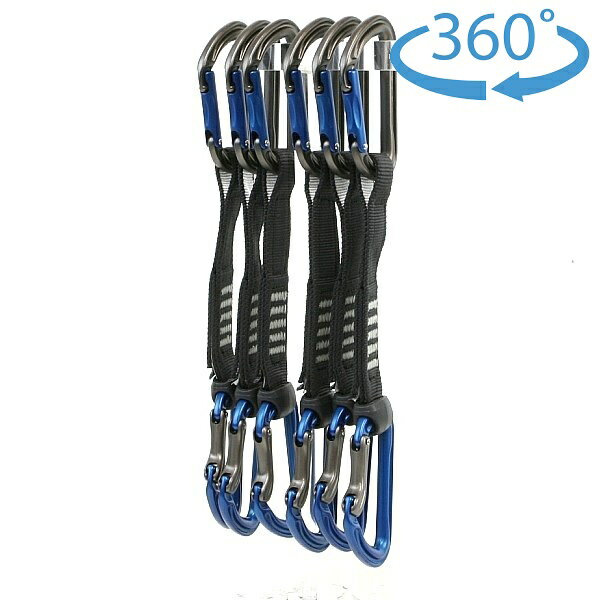 （商品説明）スリング長：18cmスリング幅：25mmスリング素材：ナイロン重量：108g x 6本 = 648gカラー：チタニウム/ブルーシャドウカラビナサイズ：約58×102mm24kN - 9kN - 10kN