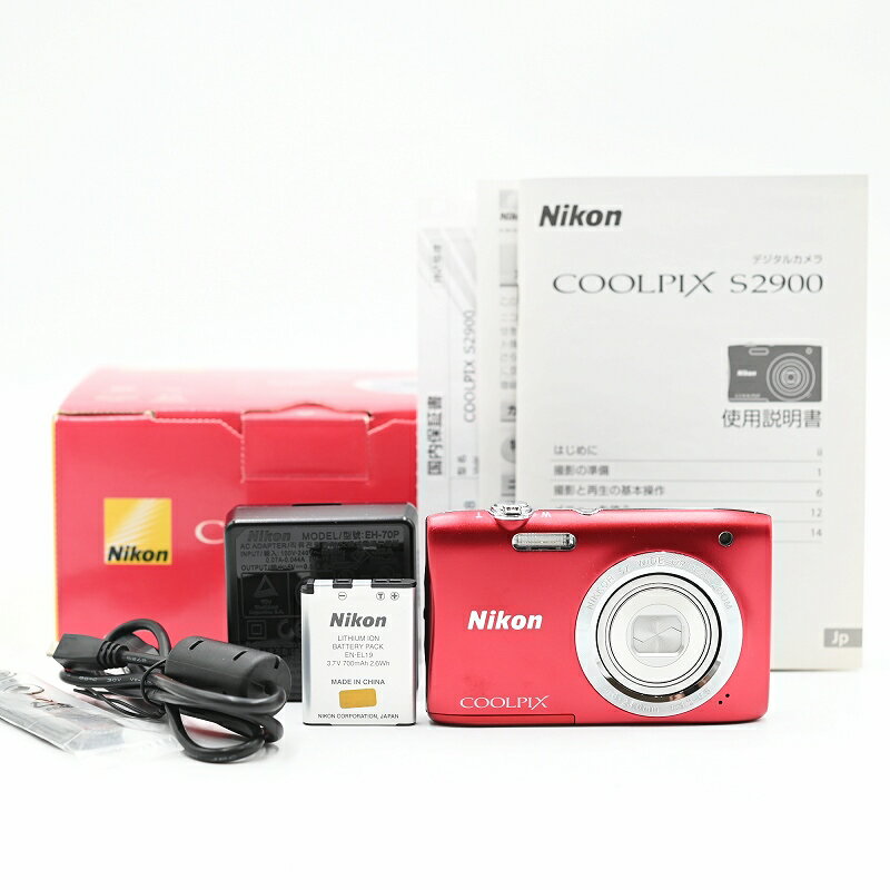 Nikon ニコン デジタルカメラ COOLPIX S2900 レッド 元箱付き 商品説明 外観 使用感が少なくすれや傷はほとんど見られないきれいな状態です写真でご確認ください。 光学 レンズ内はごくわずかにホコリの混入ありますが、撮影に影...