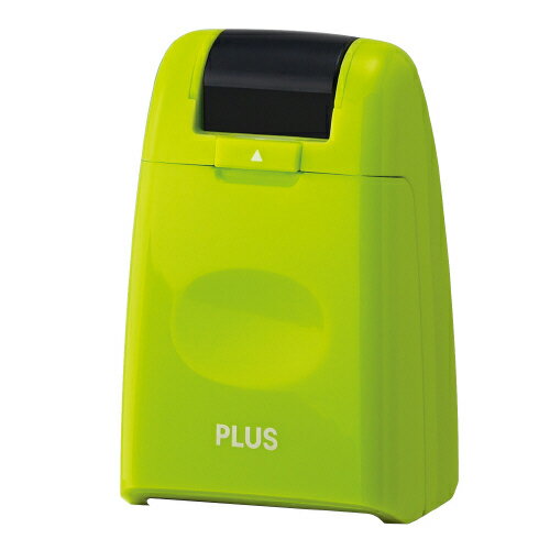 ローラー式だから隠せる長さが自由自在。ダンボールのようなデコボコ面にも使える。■商品詳細メーカー名：プラスケシポン油性顔料系インキ色：グリーン材質：本体=PS、ABS、POM外形寸法：幅47×奥38×高74mmインク色：捺印距離：約50m約...