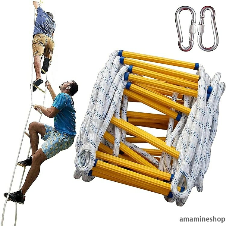 【商品コード】：y812686【サイズ】3m 5m 8m 10m 12m 15m特徴：耐久性【この商品について】【高強度ポリエステル編組ラダーロープ】強いポリエステル素材を特殊に編み合わせたラダーロープなのでとても丈夫です。【マンガン鋼フッ...