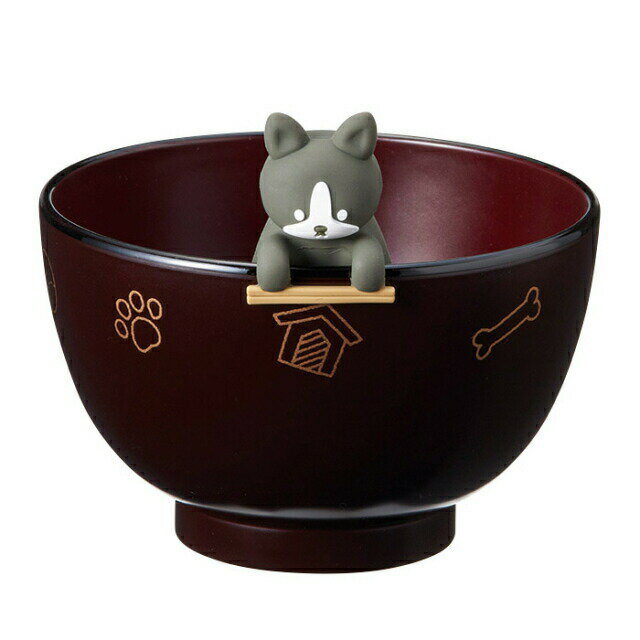 しるワン フレンチブルドッグ 汁椀 犬型箸置き付 食洗機対応 電子レンジ対応 ギフト かわいい デザイン 犬 お椀 おわん イシダ かわいいフレンチブルドッグがちょこんと顔を出す汁椀です。食事中は箸置きになります。 犬種はしばいぬ、くろしば...