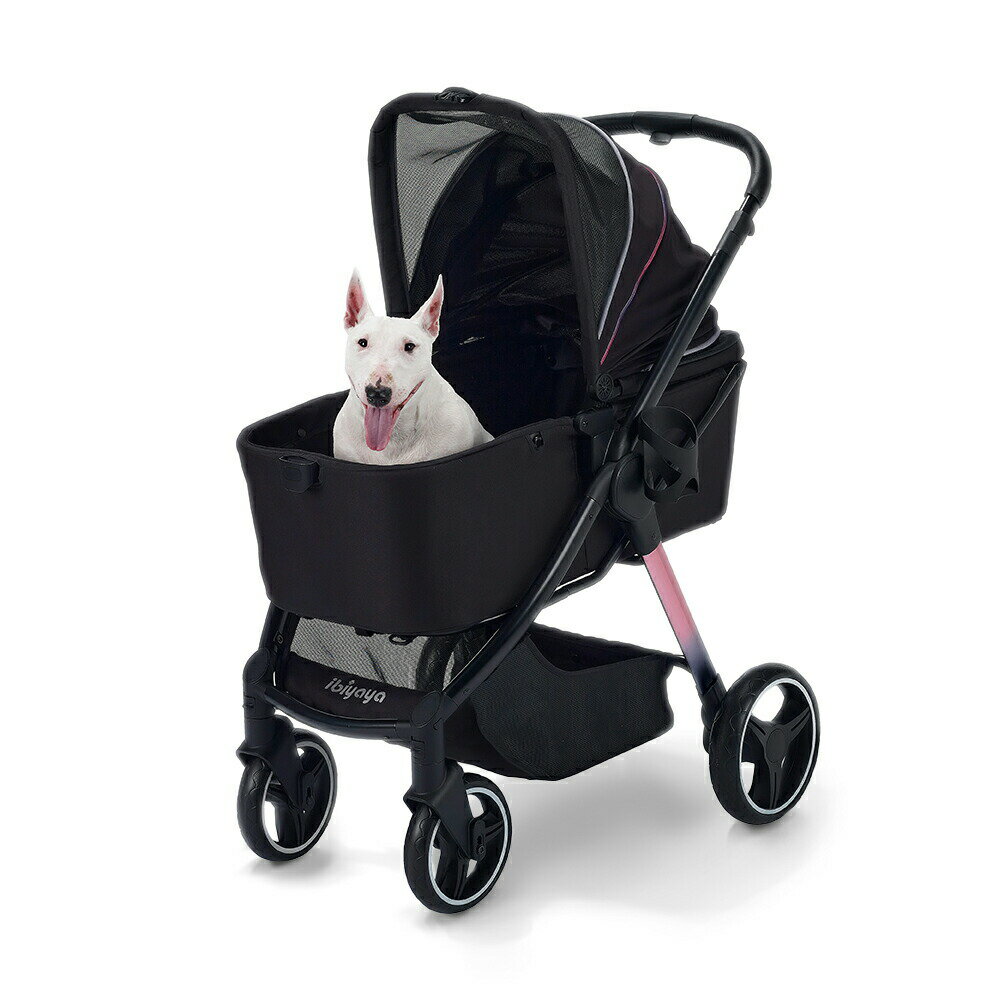 ibiyaya レトロリュクス ペットストローラー ペットカート (プリズムブラック) 耐荷重25kg 犬用 ベビーカー おすすめ 多頭 中型犬 小型犬 分離型 ブランド おしゃれ 4輪 折りたたみ 通気性 散歩 おでかけ Retro Lu...