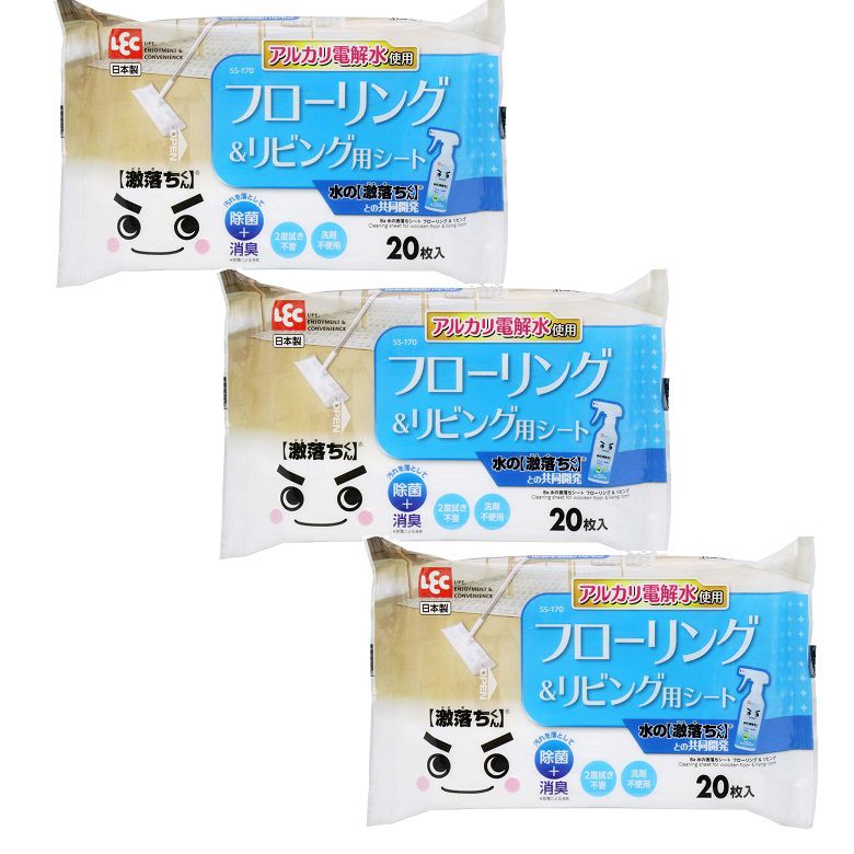 商品名 水の激落ちシート Ba水の激落ちシート 除菌 消臭 フローリング リビング 20枚入 アルカリ電解水使用 掃除用シート SS170 【×3個セット】 商品説明 水を電解して得られるアルカリ電解水を使用した、お掃除ウェットシート。水拭...