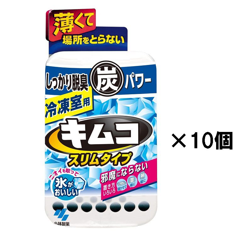 商品名 キムコ スリムタイプ 冷凍室用 26g 冷凍室脱臭用 冷凍庫 脱臭 消臭 【×10個セット】 商品説明 商品サイズ (幅×奥行×高さ) :70mm×18mm×145mm原産国:日本内容量:26gブラント名: キムコメーカー名: 小林...