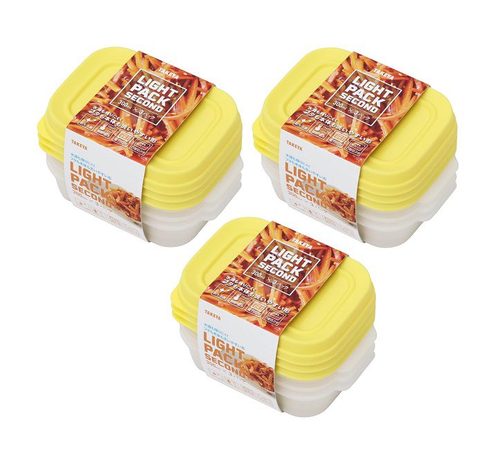商品名 保存容器 ライトパック セカンド 300-3P イエロー 300ml 3個入 タケヤ化学工業 【×3個セット】 商品説明 サイズ(約):1個/134×91×51mm、容量:300ml本体重量(約):3P/108g素材・材質:本体・フ...