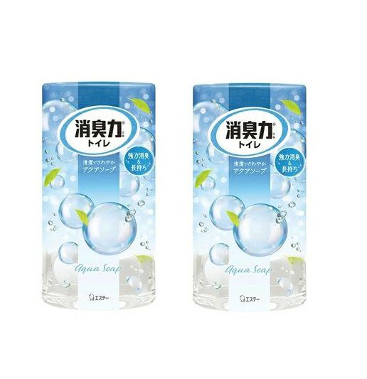 商品名 トイレの消臭力 トイレ用 アクアソープ 400mL 【×2個セット】 商品説明 みずみずしいフローラルとホワイトムスクを合わせた清潔感のある爽やかな香りです。ナノパウダー配合で、すばやく強力に空間を消臭。消臭された空間に、香りがしっ...