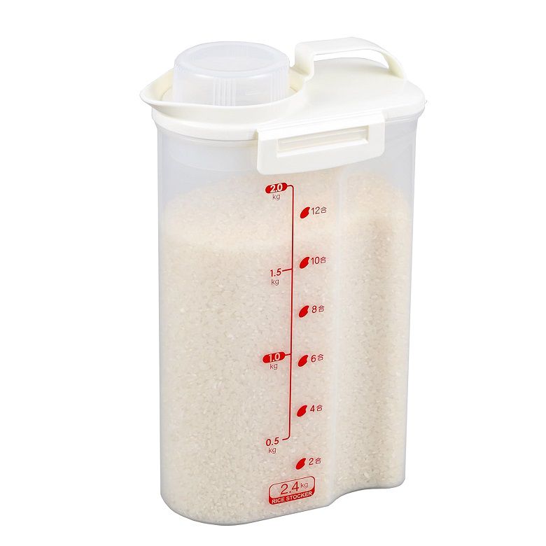 商品名 米びつ 米櫃 お米 保存容器 冷蔵庫 ドアポケット 密閉ハンディライスストッカー HB-3898 鮮度の一粒 商品説明 容量:2.4L原産国:日本横置きにも対応製品サイズ:幅185×奥行110×高さ295mm密閉パッキン付で、お米を...