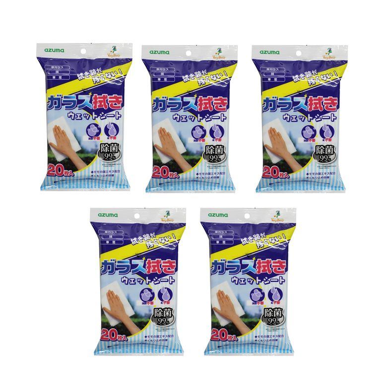 商品名 AZ791 ガラス拭きウェットシート 20P 【×5個セット】 商品説明 サイズ:約30×20cm単体重量:約10gレーヨン・ポリエステル 薬液成分:アルコール・界面活性剤・桃の葉エキス・香料原産国:日本拭きあとが残らず仕上げのいら...