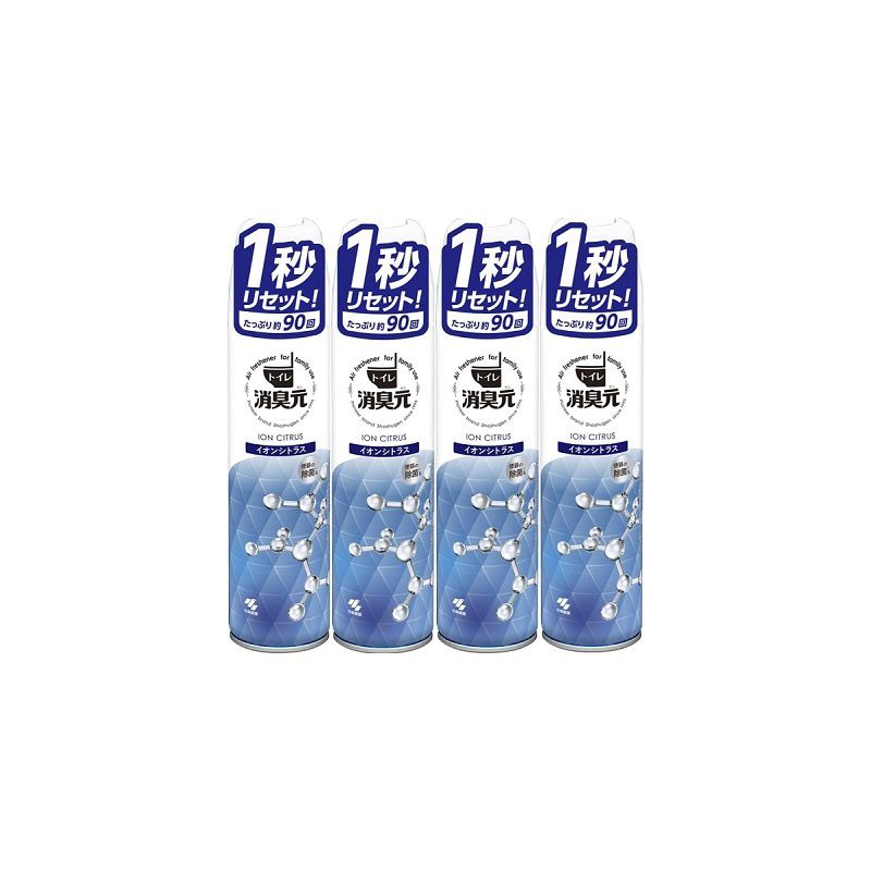 商品名 消臭元スプレー イオンシトラス 280mL 【×4個セット】 商品説明 香り イオンシトラスブランド 小林製薬商品の形状 スプレー1秒リセット！イオンパワーとワイド噴射で消臭！瞬間で消臭するトイレ用消臭スプレー。イオンシトラスの香り...