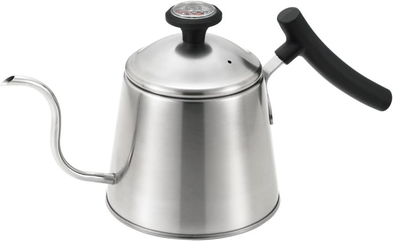 商品名 ドリップポット 1.1L ステンレス製 温度計付 コーヒー サテン 美味カフェ2 HB-6630 商品説明 ※オール熱源対応お湯を少量ずつ注げる&温度が分かるこだわりのドリップポット！ドリップに最適な温度が一目で分かる温度計付きです...