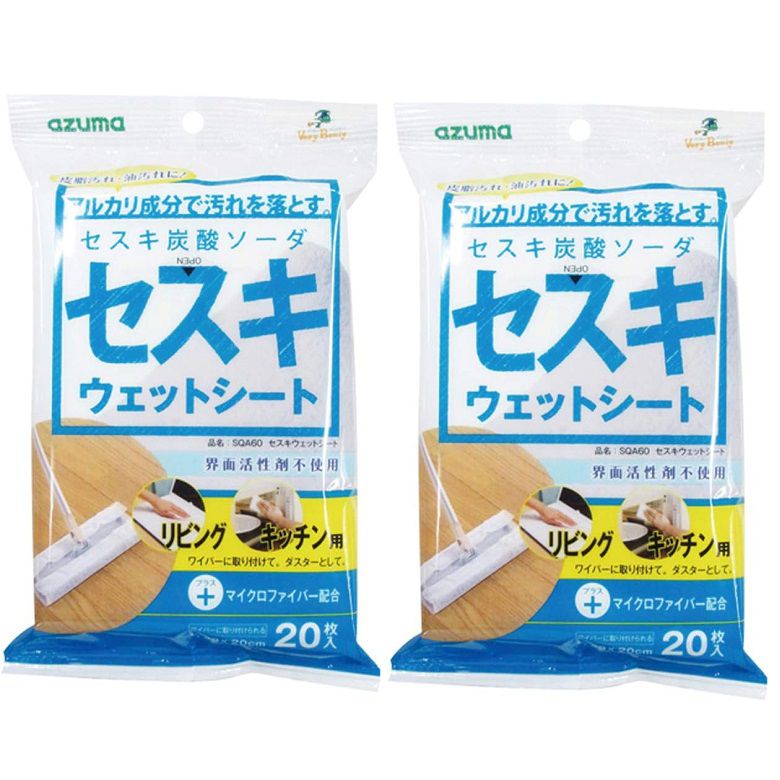 商品名 セスキウェットシート 20枚入 【×2個セット】 商品説明 サイズ:約29×20cm単体重量:約8g成分:レーヨン・ポリエステル・ナイロン 薬液:水・アルコール・保湿剤・セスキ炭酸ソーダ—・炭酸ナトリウム・pH調整剤・防腐剤原産国:...