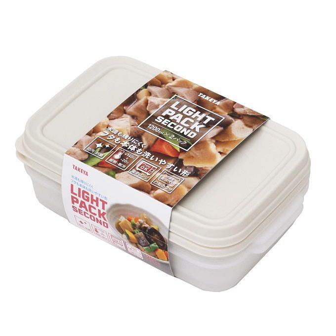 商品名 保存容器 ライトパックセカンド グレージュ 1200ml 2個組 商品説明 サイズ(約):1個/231×142×62mm、容量:1200ml本体重量(約):2P/270g素材・材質:本体・フタ/ポリプロピレン (耐熱温度/140度・...