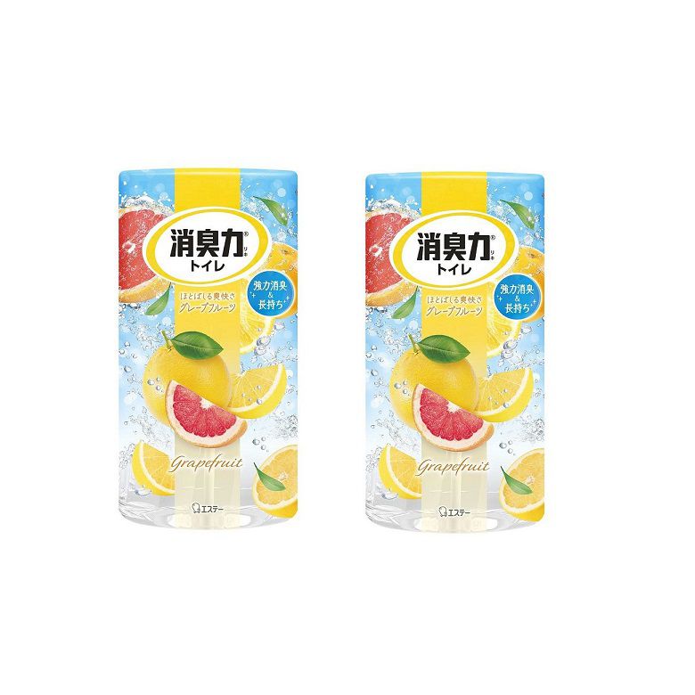 商品名 トイレの消臭力 トイレ用 グレープフルーツ 400mL 【×2個セット】 商品説明 グレープフルーツの皮をむいた瞬間に果汁がほとばしるような、爽快な香りです。しっかり消臭　すっきり香るナノパウダー※が悪臭をすばやく強力に吸着し、消臭...